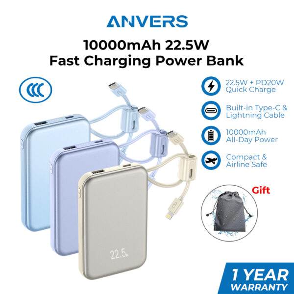 [CCC Certified]Anvers Power Bank 10000mAh 22.5W Fast Charging | Built ...